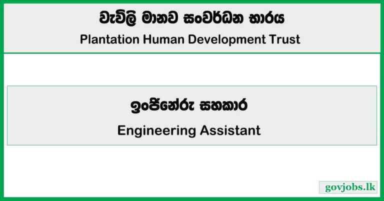 Engineering Assistant - Plantation Human Development Trust 2026 Job ...