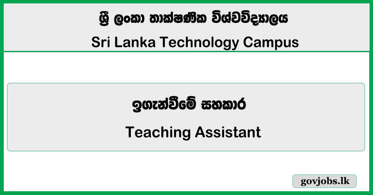 Teaching Assistant - SLTC Research University 2026 Job Vacancies ...