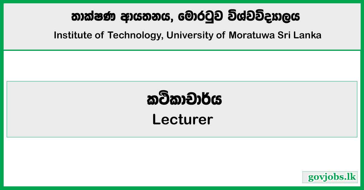 Temporary Lecturer – Institute of Technology, University of Moratuwa ...