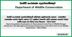 Wildlife Ranger – Wildlife Conservation Department 2025 Job Vacancies ...